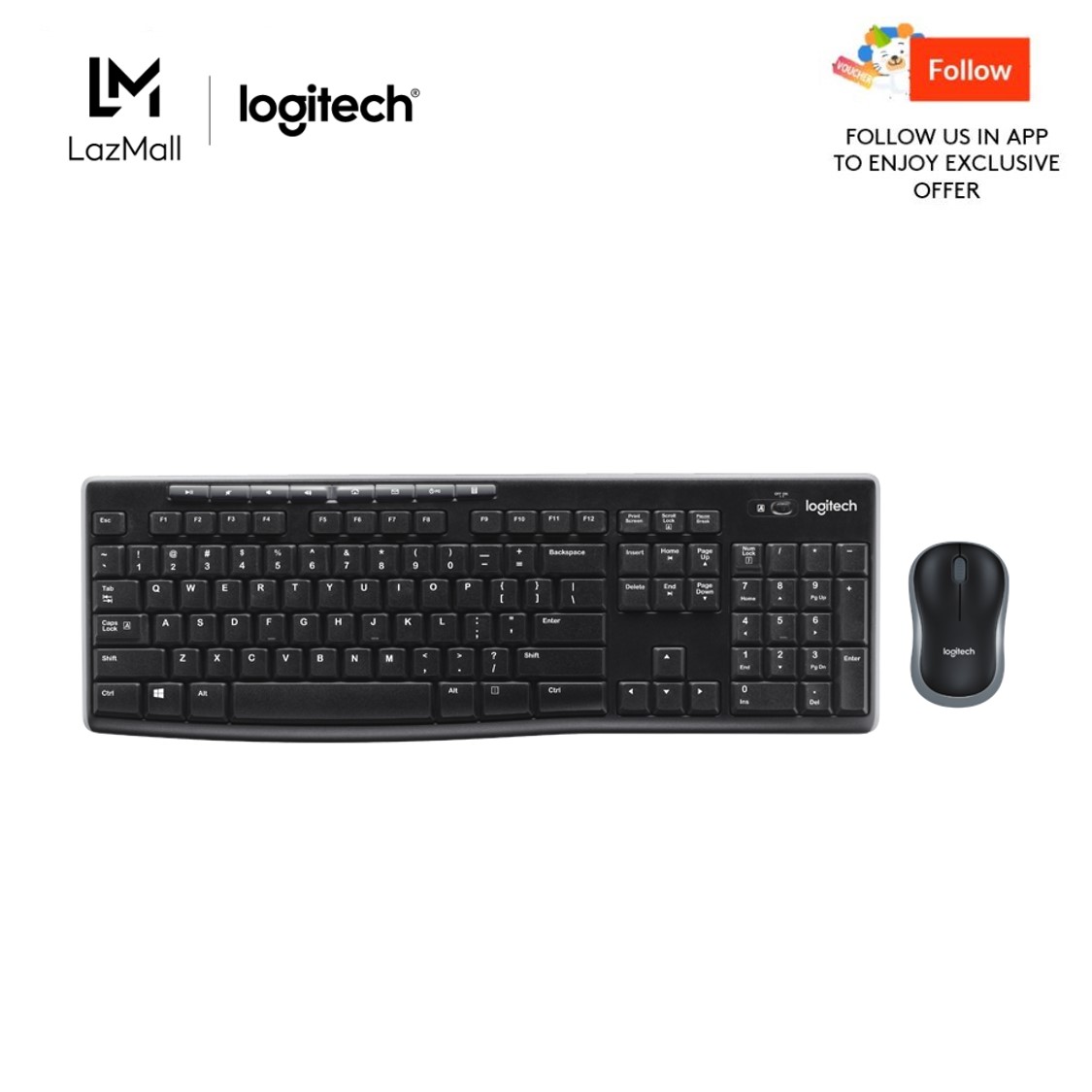 Logitech Mk270r Wireless Keyboard And Mouse Combo For Windows 2 4 Ghz