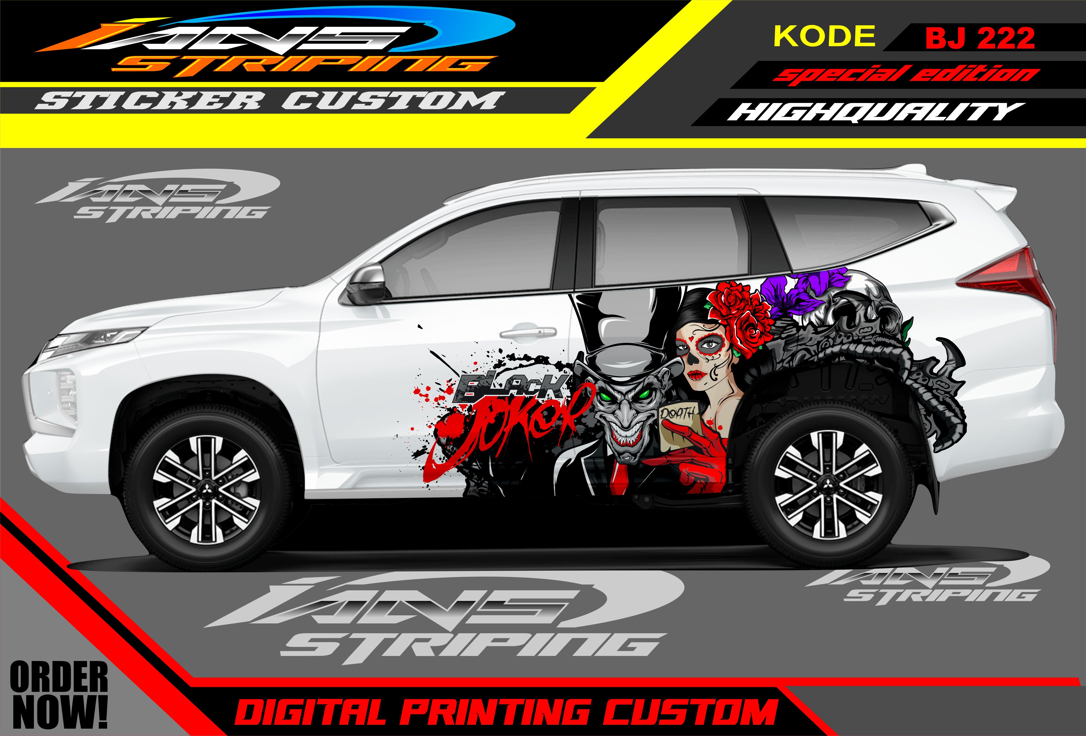 VARIASI MOBIL HONDA JAZZ / STIKER MOBIL BRIO AVANZA YARIS XENIA / DECAL ...