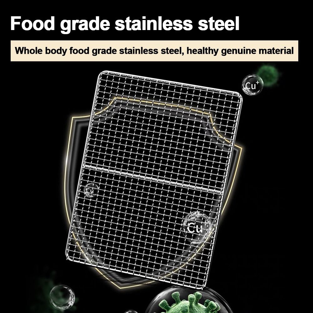 New Stainless Steel Grill Racks Reusable Nonstick Grill Net Square BBQ ...