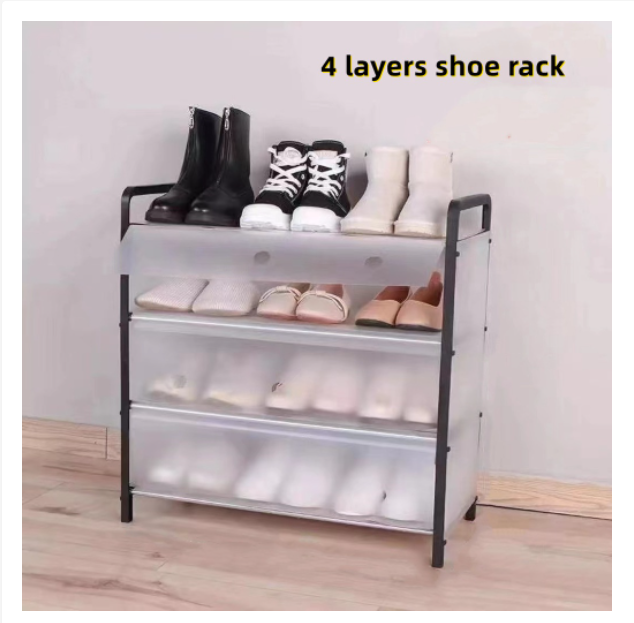 GD 4 Layer shoe rack with cover Anti dust Shoe Storage dustproof shoe ...