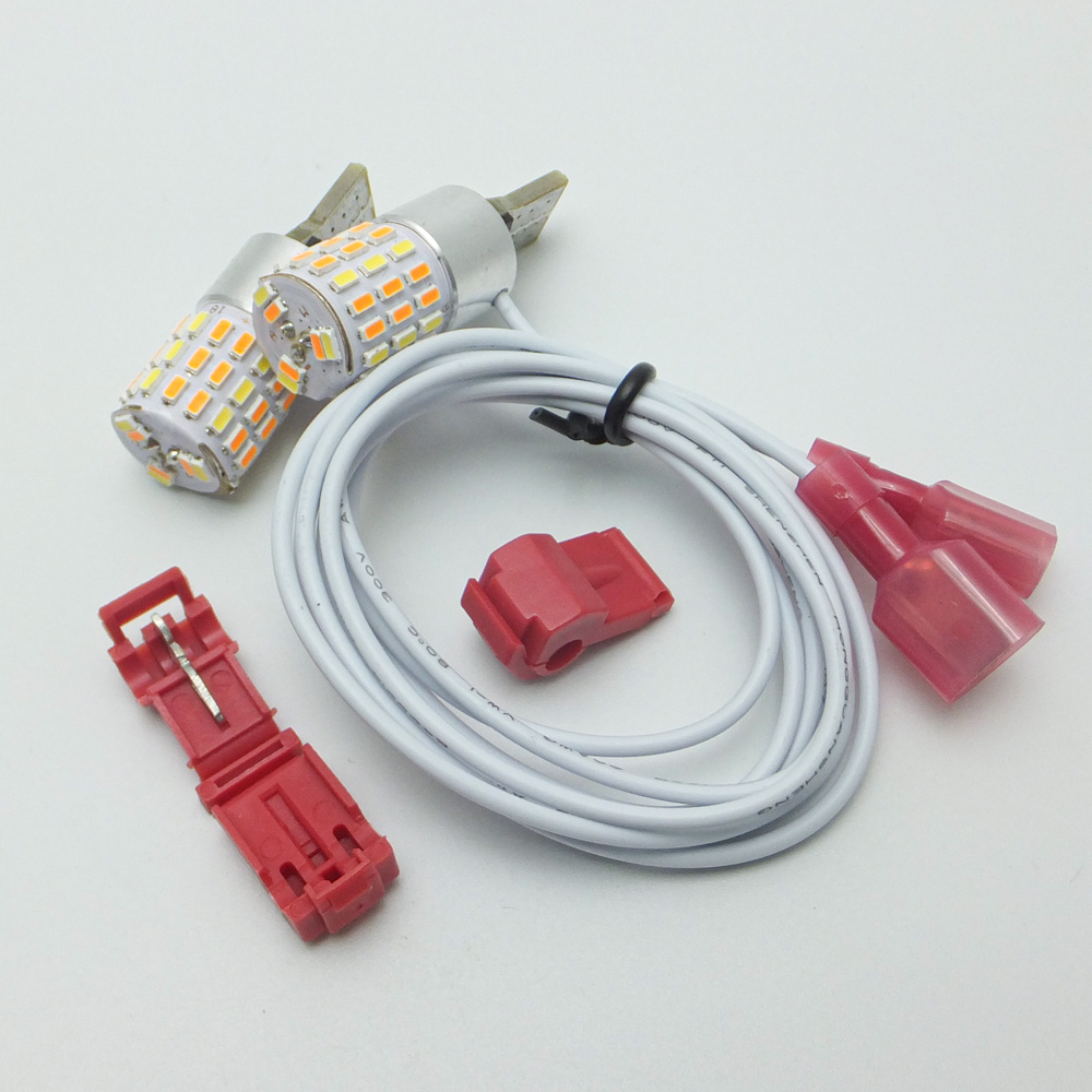 Mcdrlled New Motorcycle Bike T10 Led W5w Dual Color Side Drl Turn Bulbs White And Amber Pack Of ...