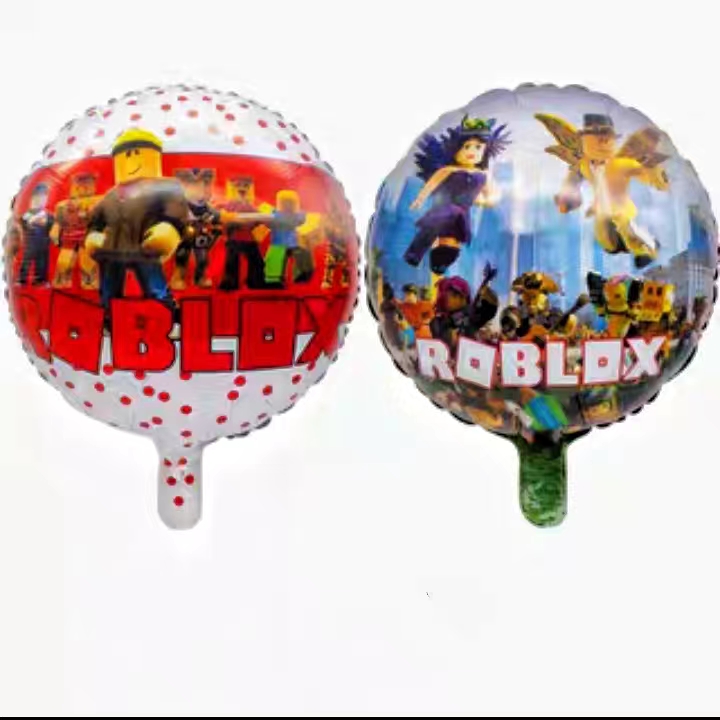 18 inches Round Red Roblox theme Double sided happy birthday party ...