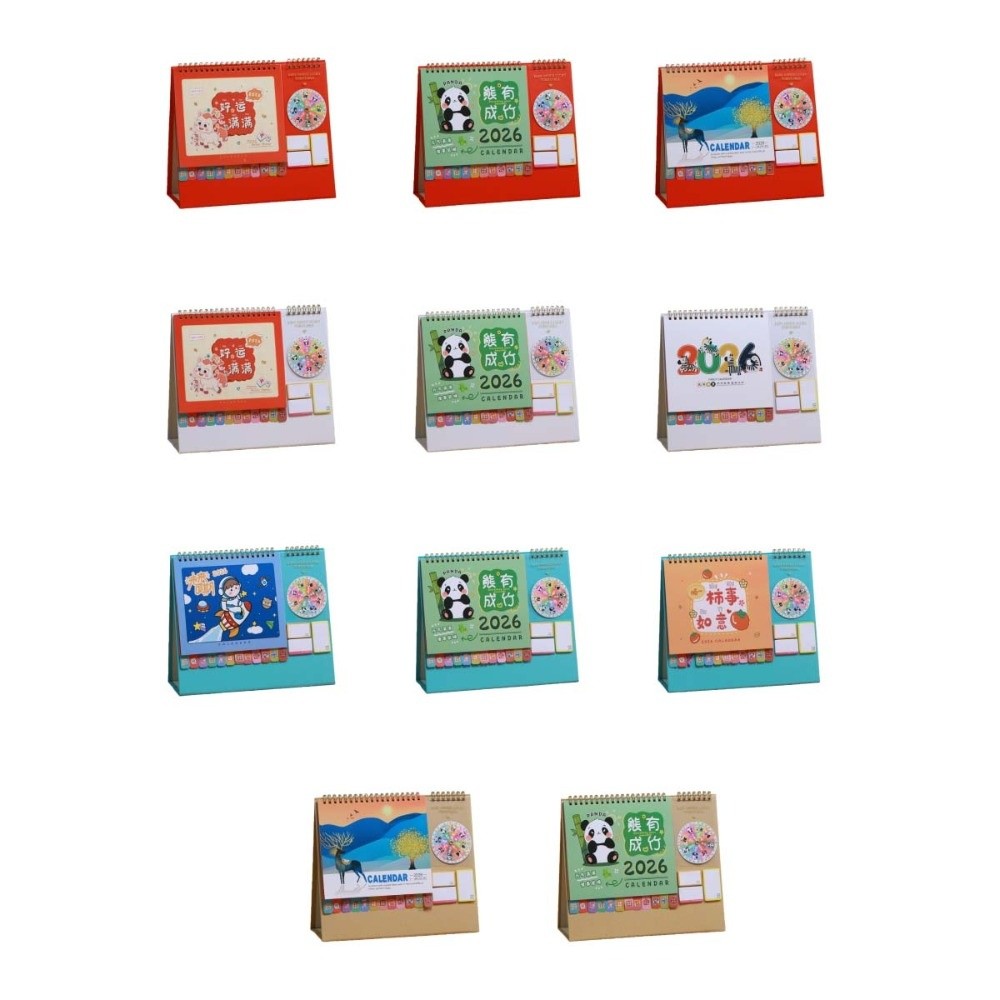 Portable Chinese New Year Style 2026 Desk Calendar Month Date Display ...