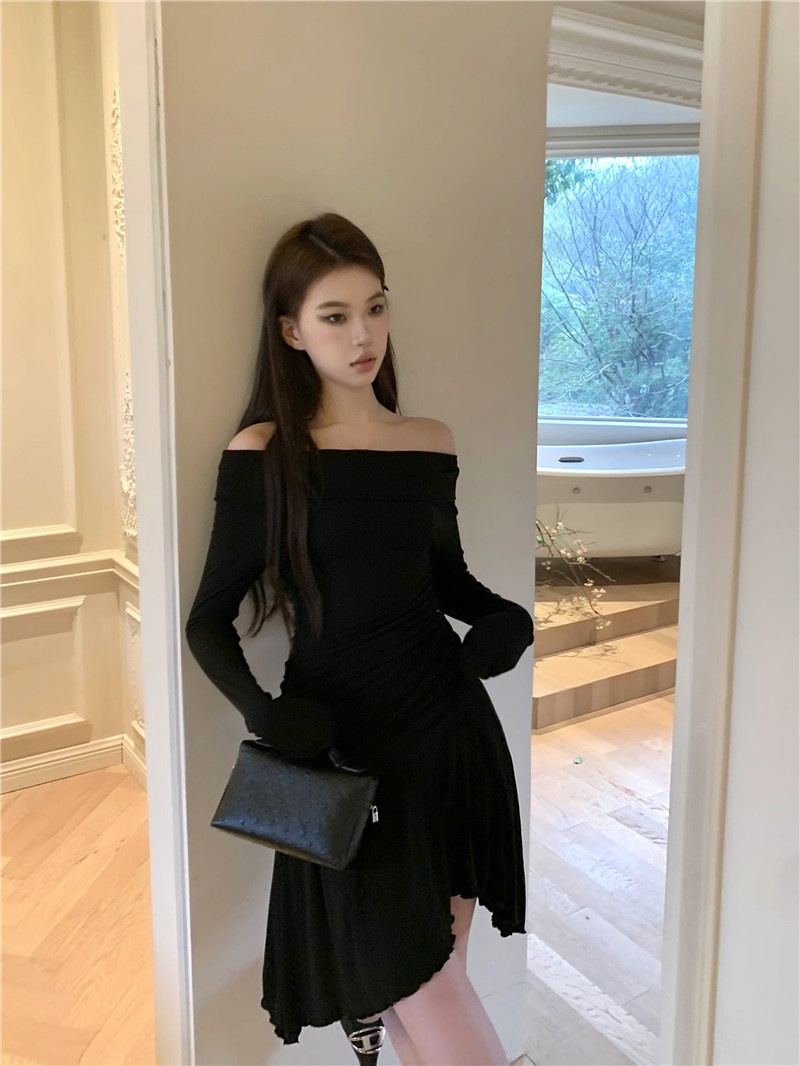 Luna Shopกระโปรงกระโปรงแฟชั่น ญ ชุดเดรสเปิดไหล่เซ็กซี่พร้อมการจับจีบไม่ ...