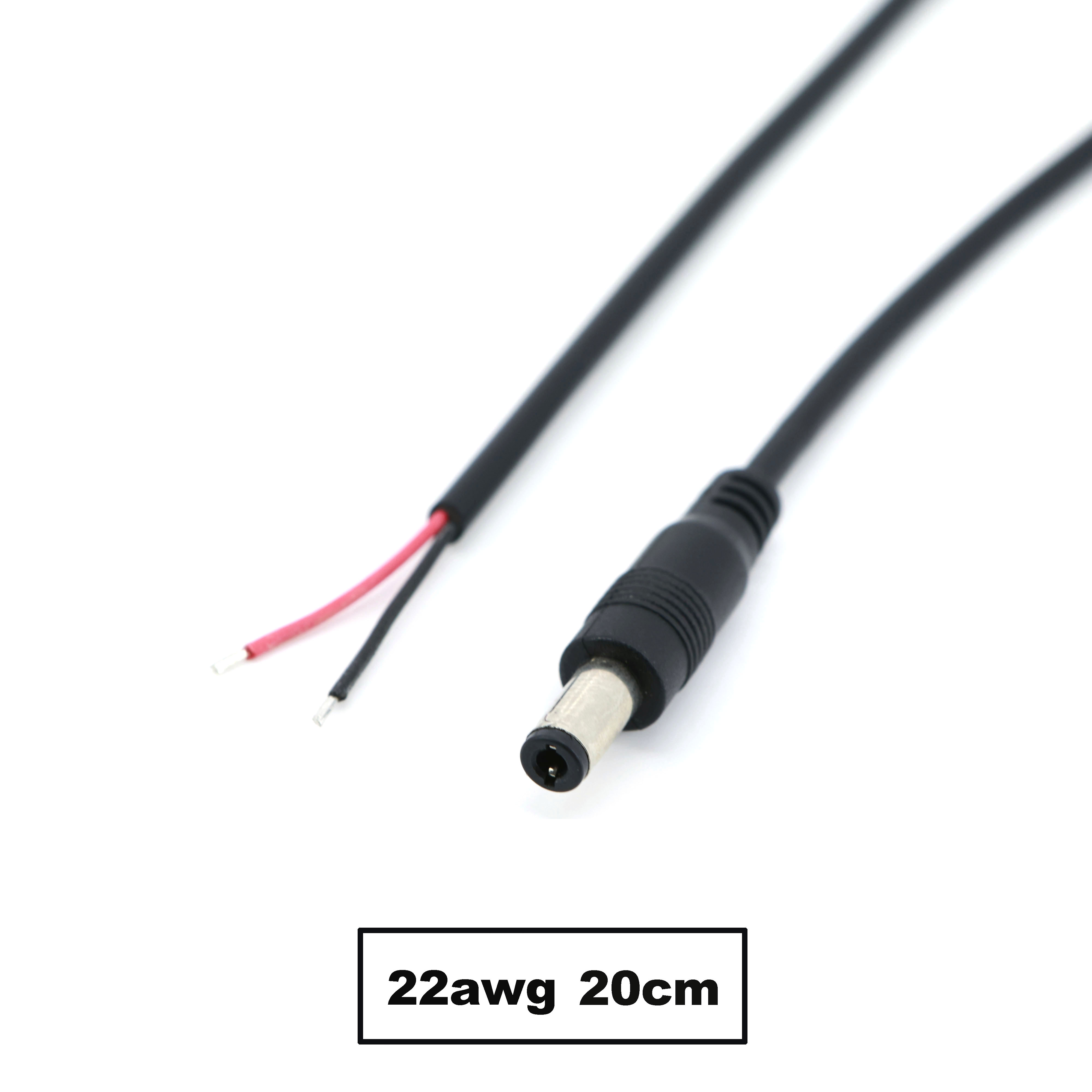 5.5MM x 2.5MM 2pin DC Male female 22/20/18/16awg Power Connector Plug ...
