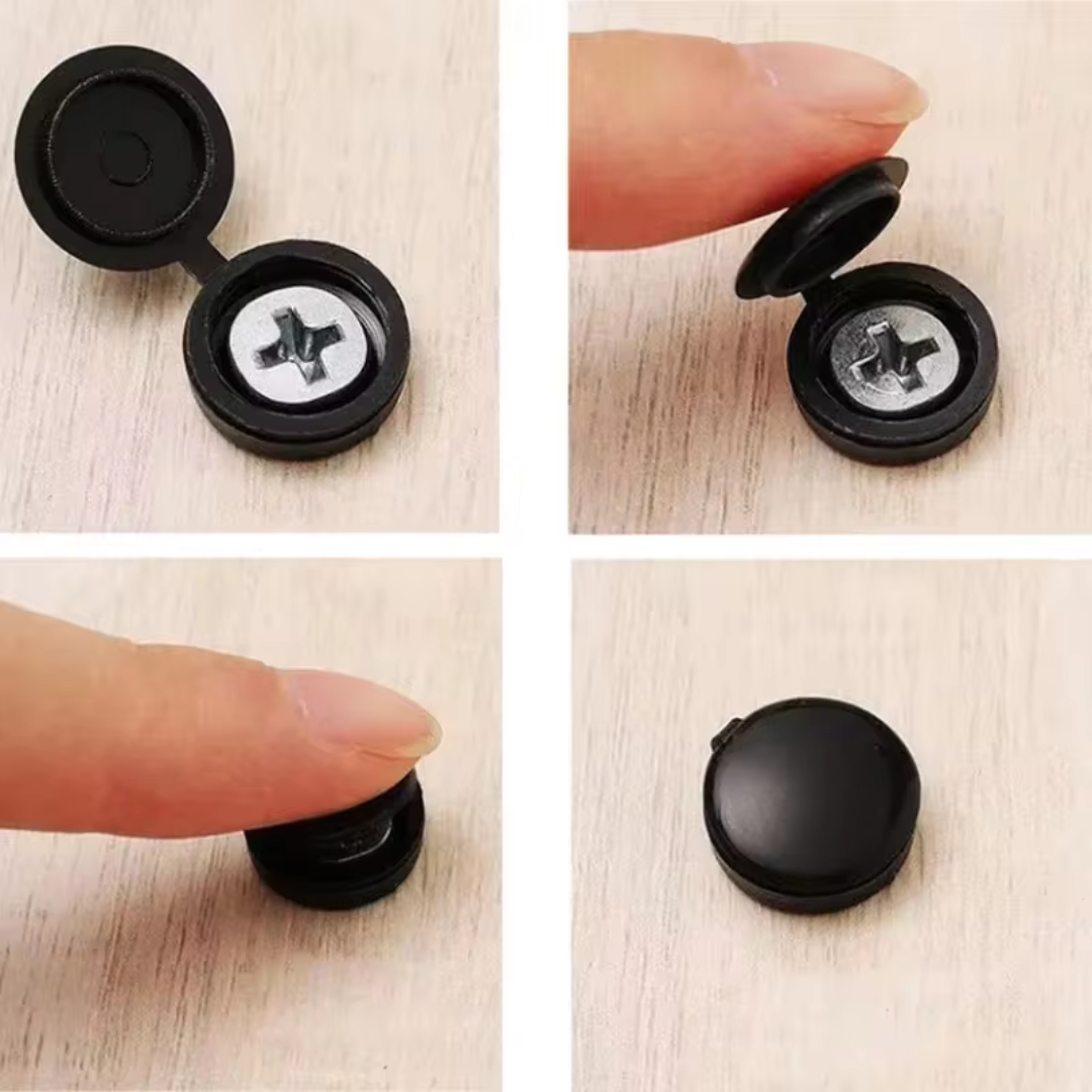 Screw Cover Cap Black Plastic One-piece Screw Cap Cover Nail Nuts Bolts ...