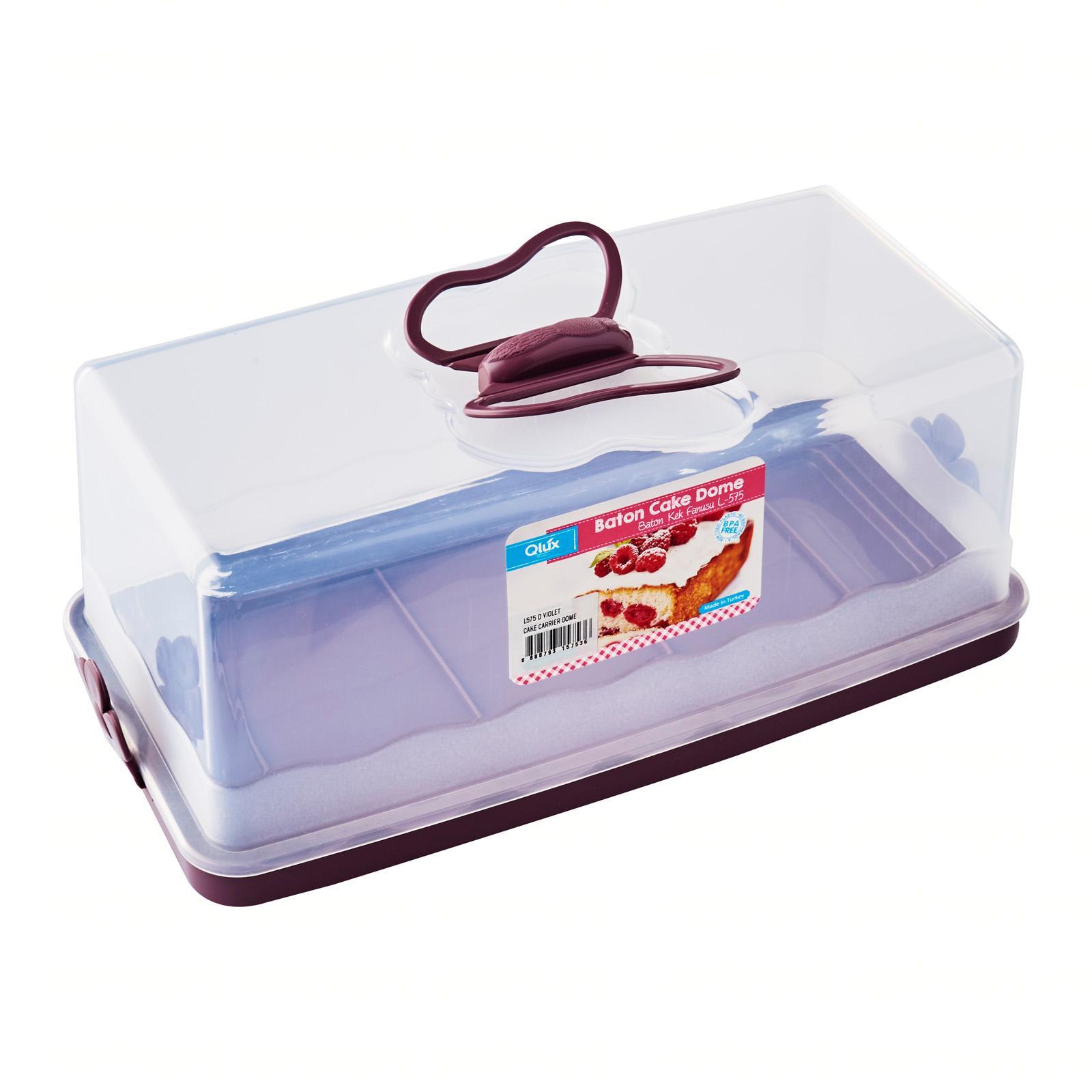Lux Baton Cake Carrier Dome (Dull Violet) 34x17x14Cm | Lazada Singapore