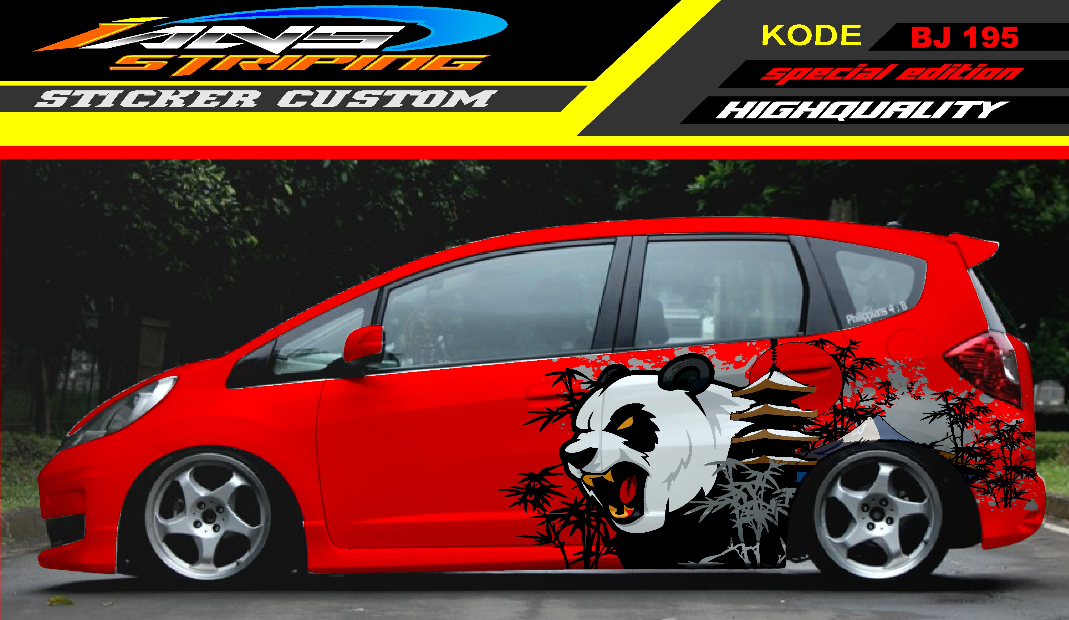 VARIASI MOBIL HONDA JAZZ / STIKER MOBIL BRIO AVANZA YARIS XENIA / DECAL ...