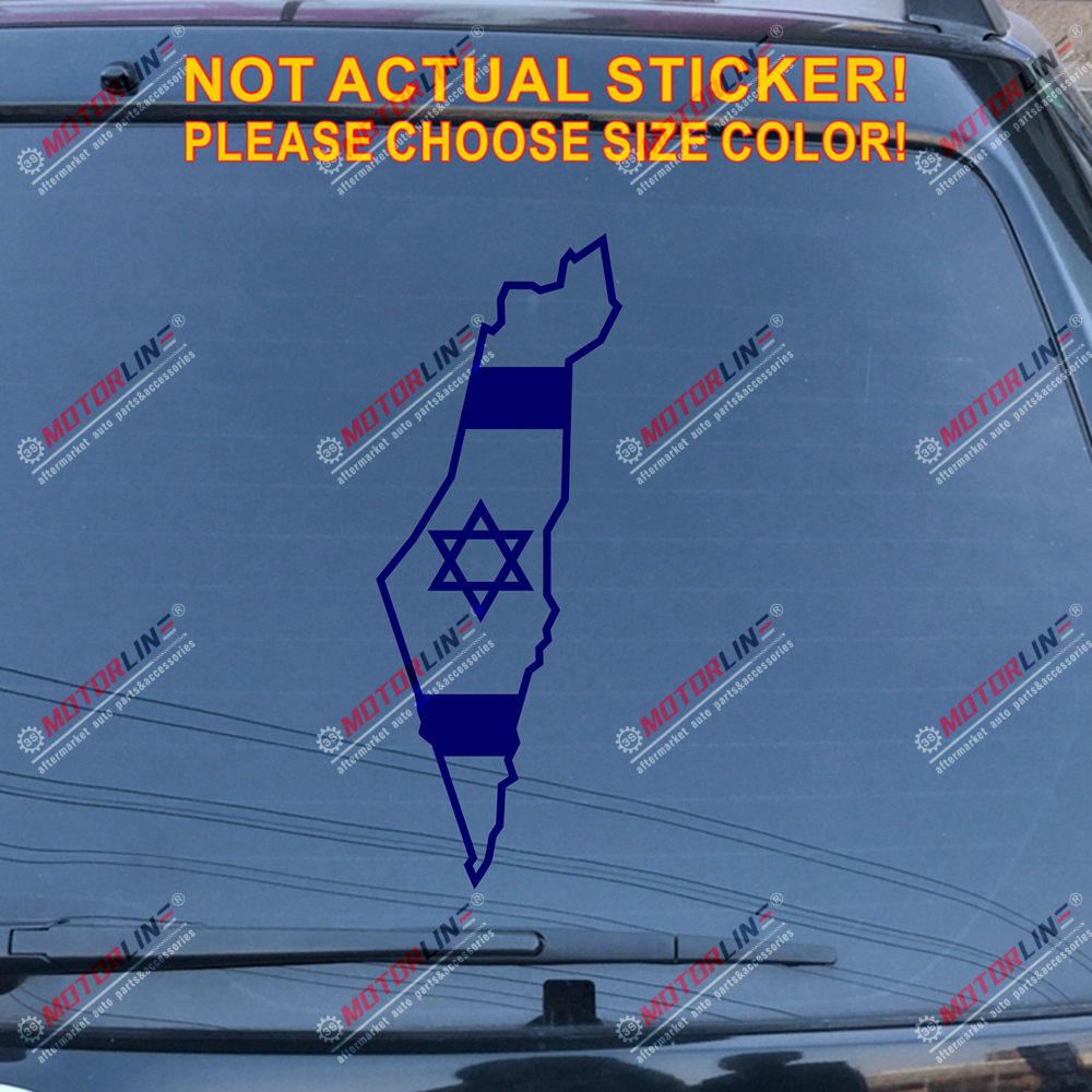 【Hottest Trends】Israel Map Flag outline Star David Decal Sticker Car ...