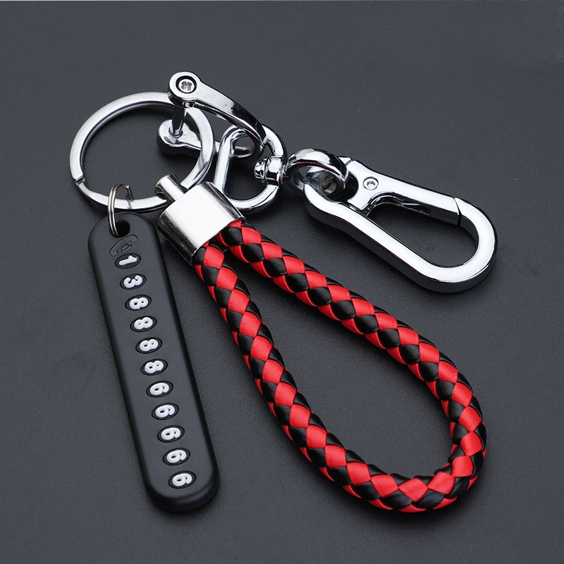 Car Key Anti-Lost Number Plate Mobile Number Key Braided Rope Pendant ...