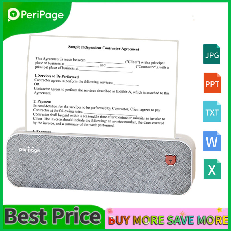 Original PeriPage A4 Paper Portable Printer Direct Thermal Transfer ...