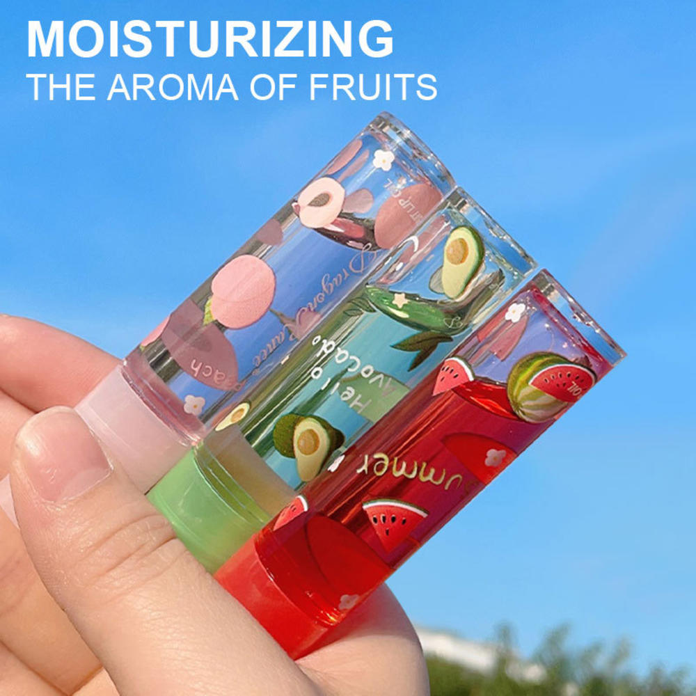 Lip Plumper Oil Colorless Cute Fruit Lip Balm Liquid Lipstick Hydrating ...