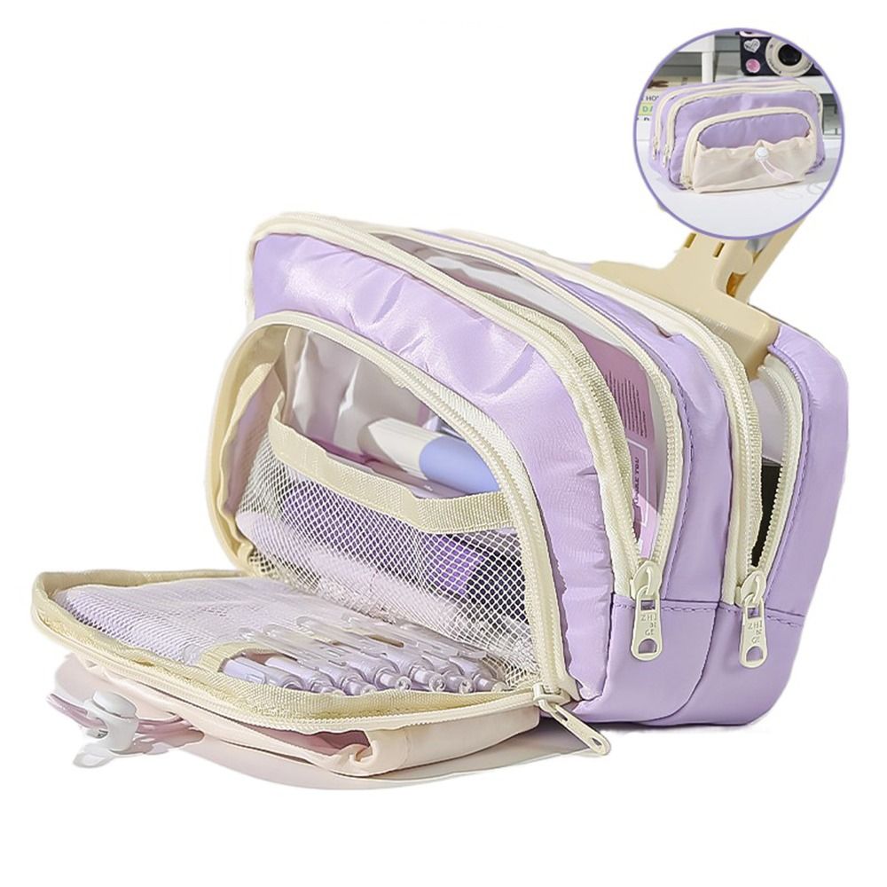 LUZHENY Desktop Organizer Aesthetic Pencil Bag Cosmetic Pouch Large ...