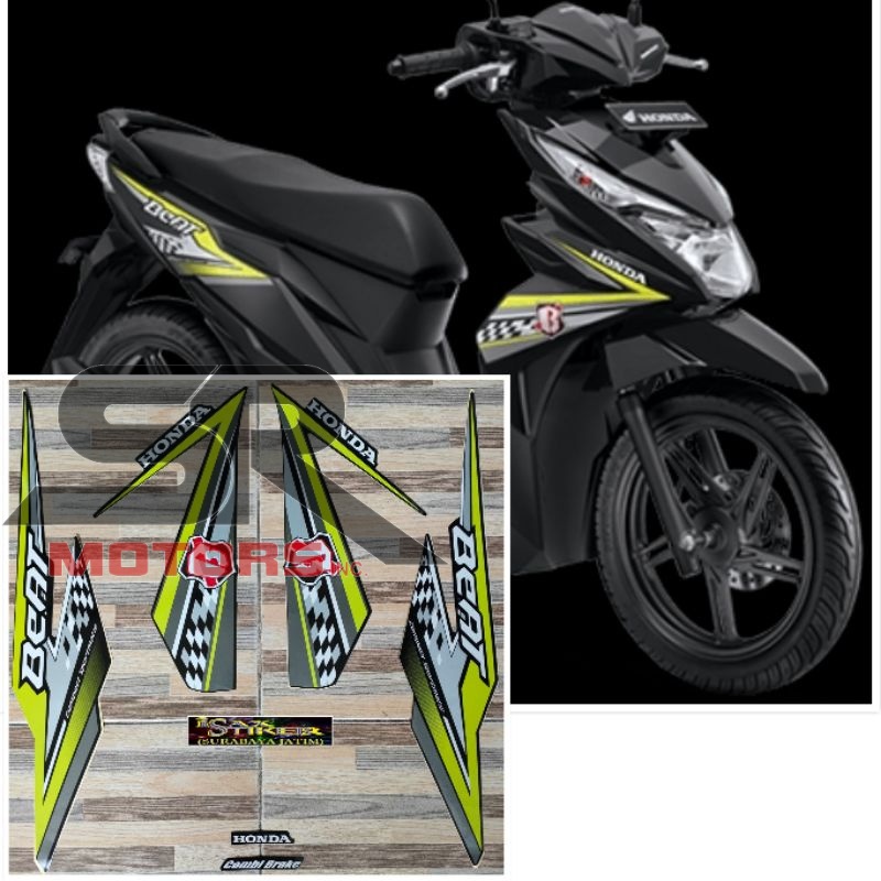 striping original Honda beat hitam hijau tahun 2018 | Lazada Indonesia