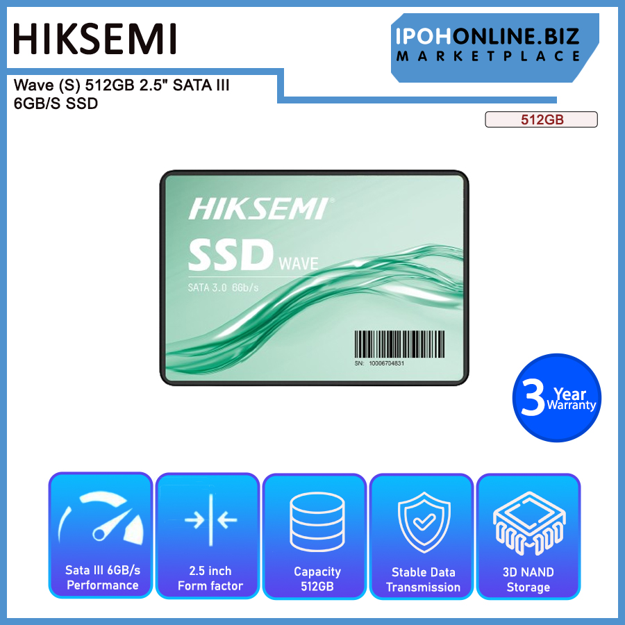 HIKSEMI 512GB WAVE (S) 2.5" SATA III 6GB/S SSD | Lazada