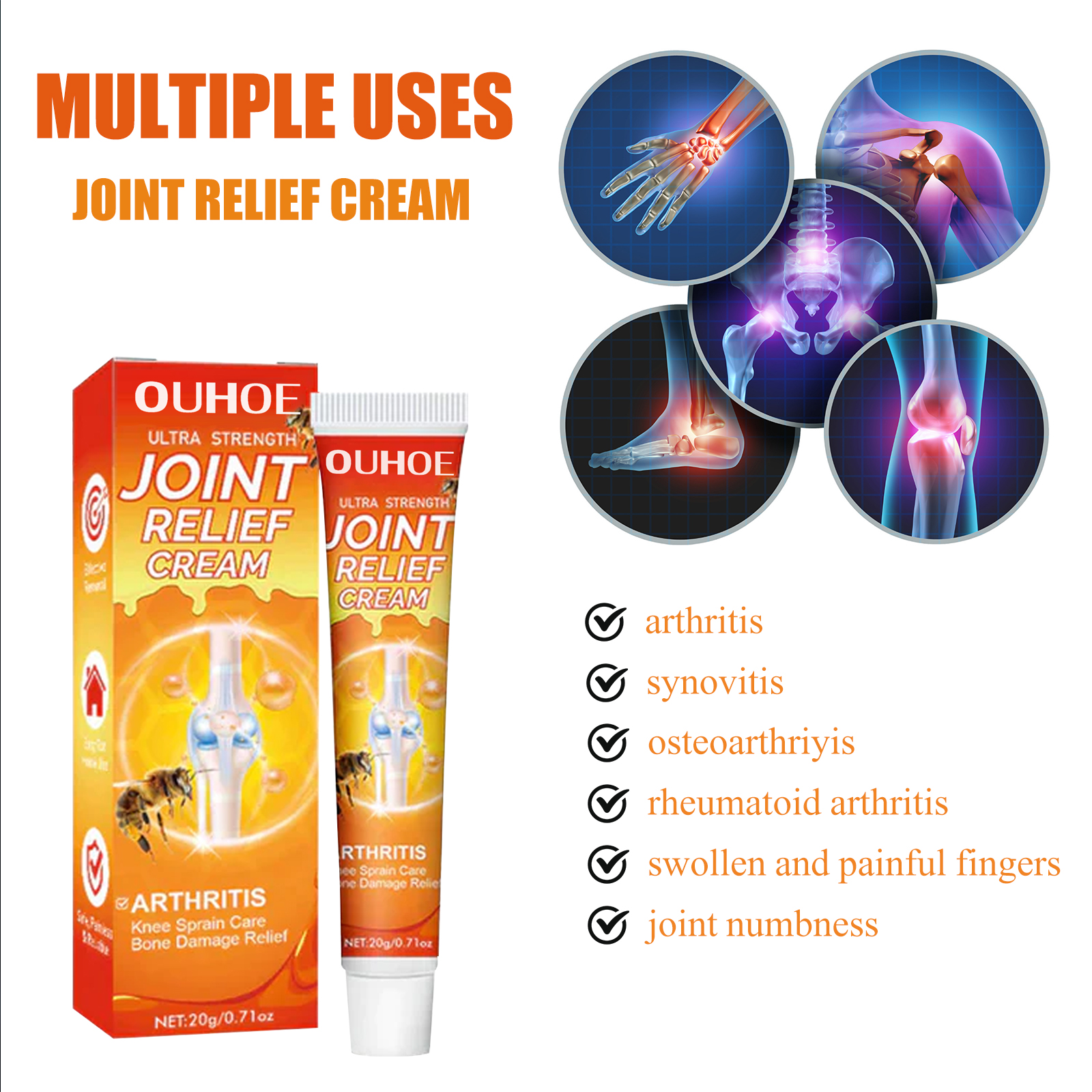 Bee Venom Joint Care Cream Relieves Knee Shoulder Neck Wrist Muscle ...