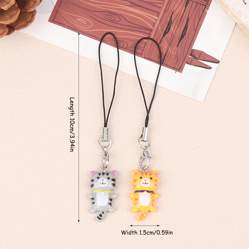 Lovely Cartoon Cat Phone Chains Kawaii Cat Phone Lanyard Y2k Cellphone ...