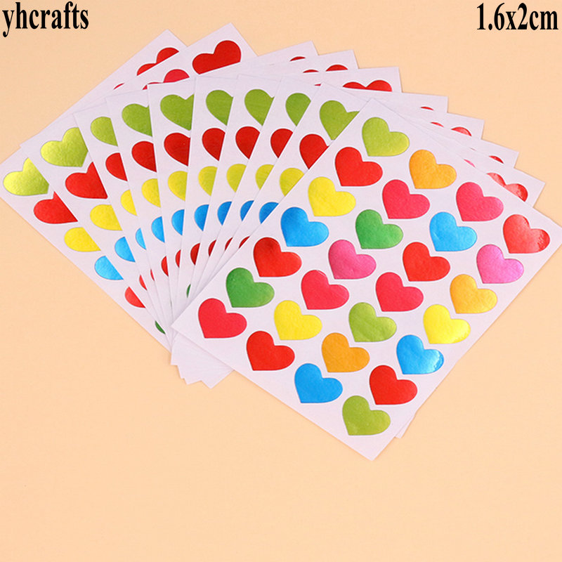 【Hottest Trends】1bag/LOT,Laser heart letter number paper stickers Early ...