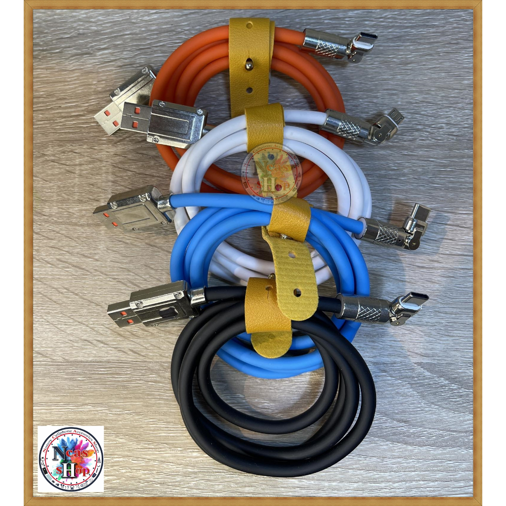 USB Liquid Silicone Cable Metal 6A Fast Charge 120W / Rotate Silicon ...