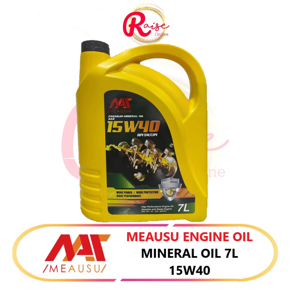 MEAUSU Engine Oil API SM CH4 SAE 15W40 15W-40 Premium Mineral (7L) | Lazada