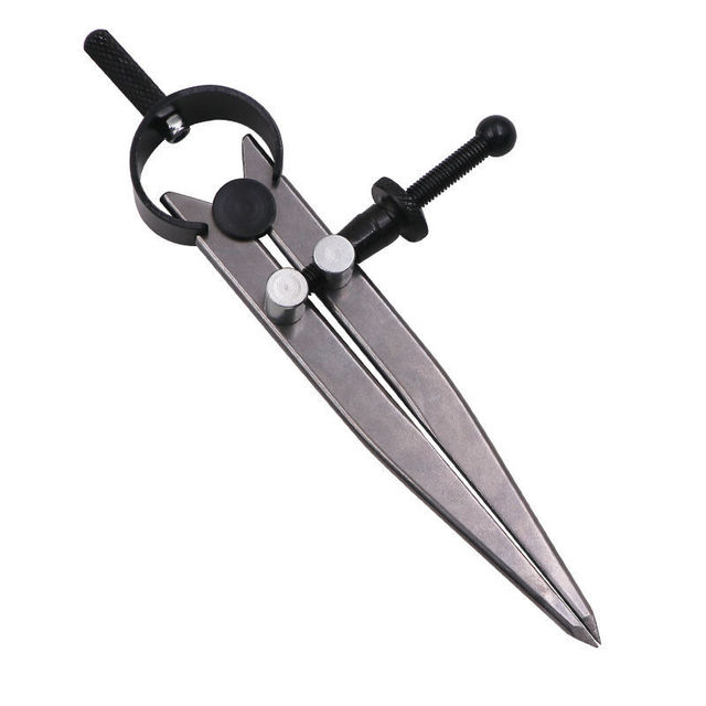 1PC เหล็กคาร์บอน Scriber Divider ล้อเข็มทิศหนัง Stitch Hole ระยะทางวัด ...