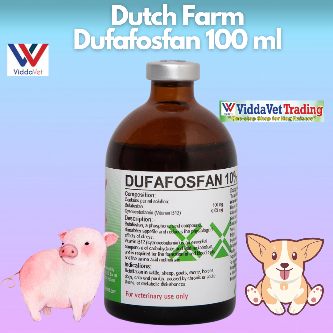 Dutch Farm DUFAFOSFAN (100ml) Butafosfan 10% + B12 IN 100ml for animals ...