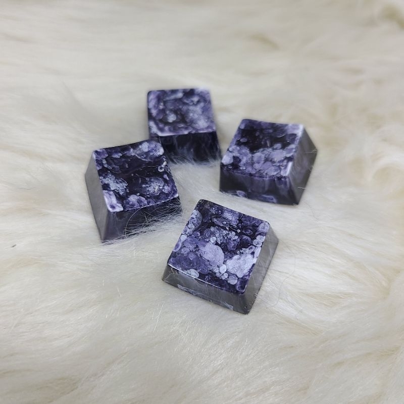 Galaxy Black White & Blue Spacebar Handmade Resin Keycap for mechanical ...