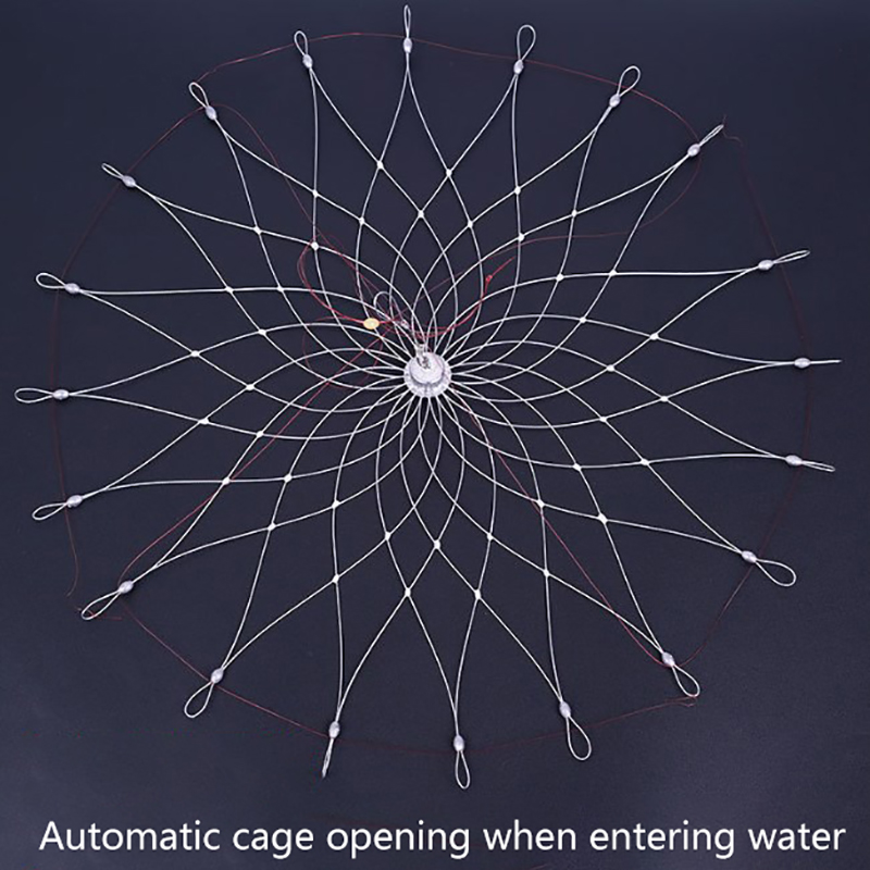 Fishing Net Cage Automatic Open Closing Wire Fish Crab Trap Net Steel ...