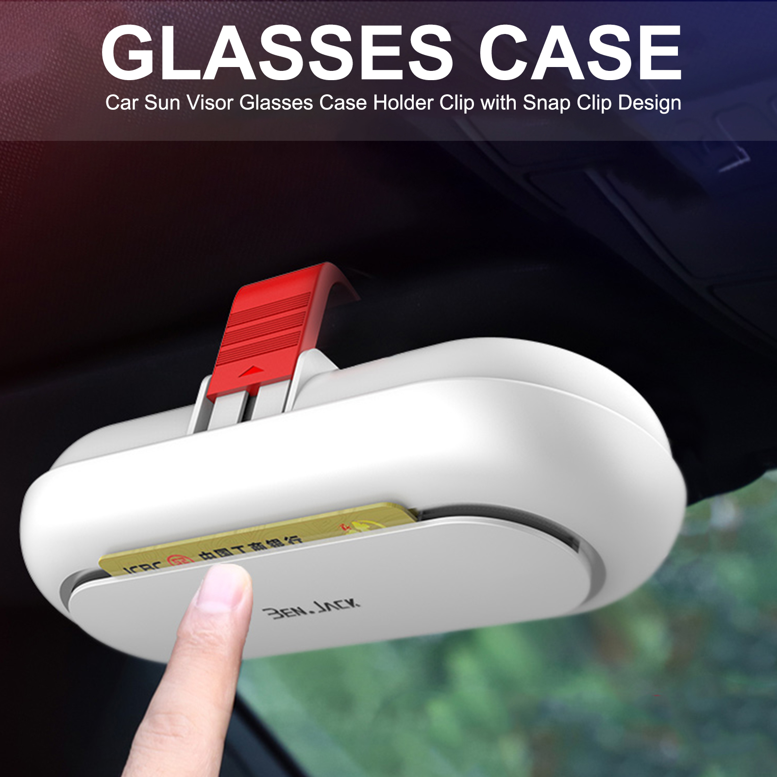 【Petalfall】Car Glasses Case Sunglasses Frame Multi-Function Car ...