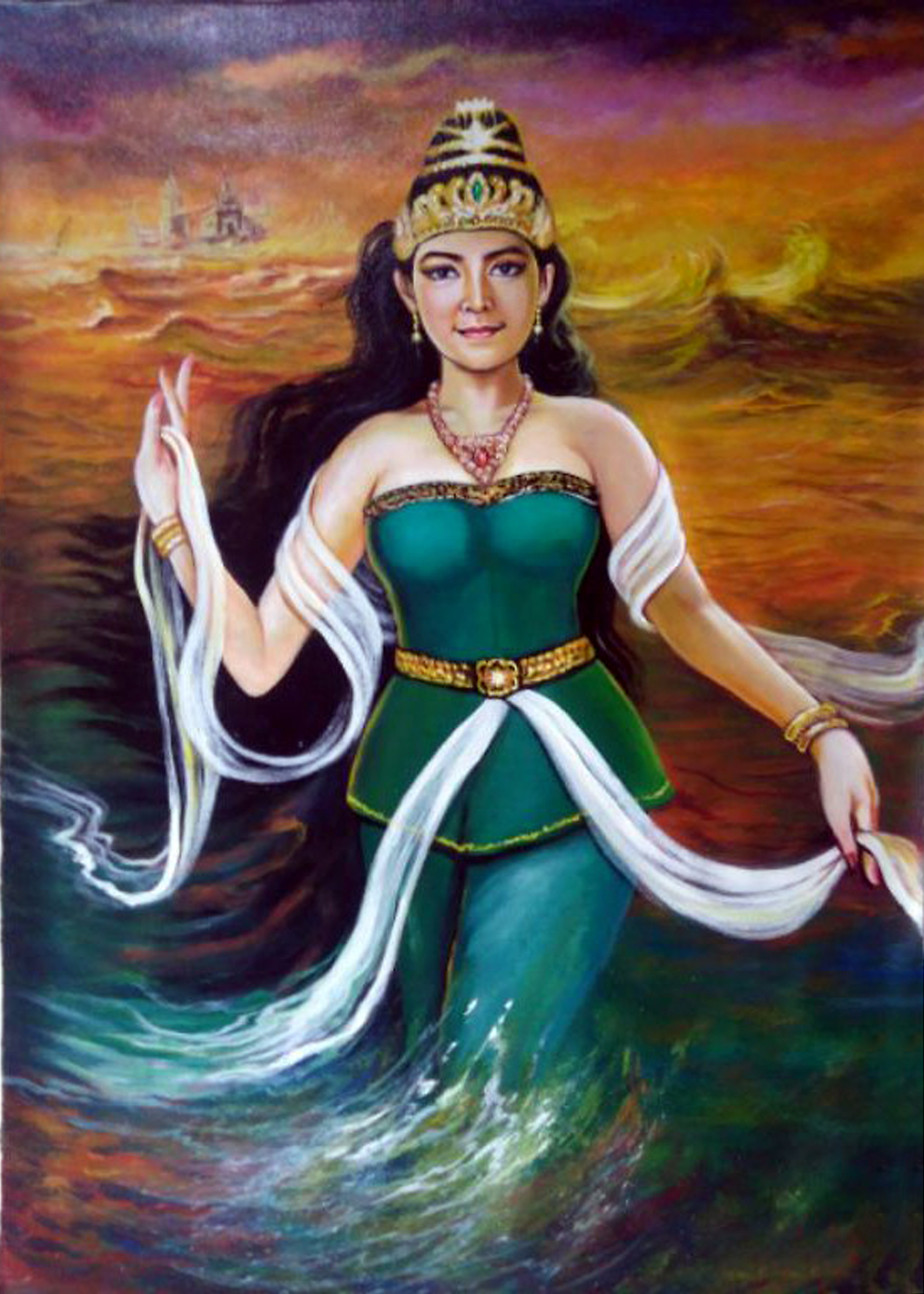 HIASAN DINDING NYI RORO KIDUL, HIASAN RUANG TAMU, LUKISAN CETAK KANJENG ...