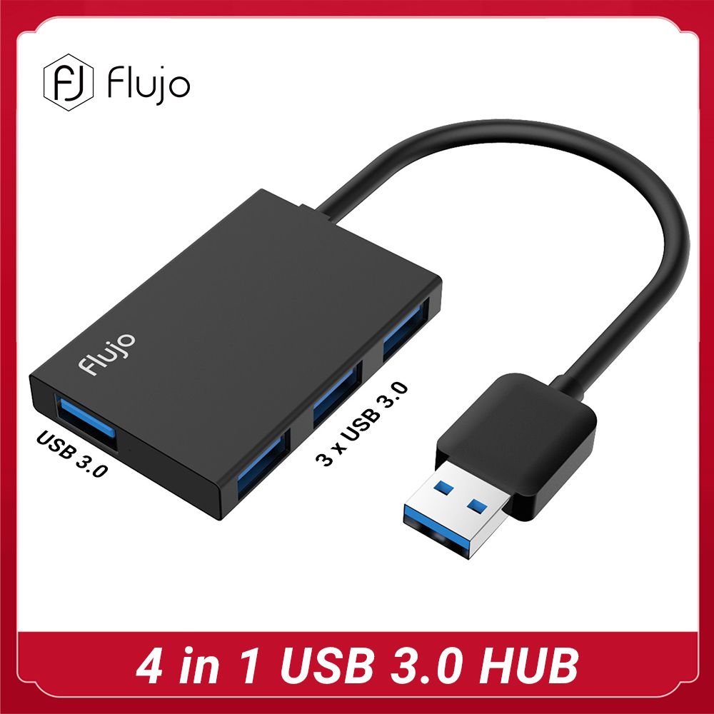 Flujo Ultra Slim USB 3.0 HUB 4 Ports Aluminum Compact Portable USB ...