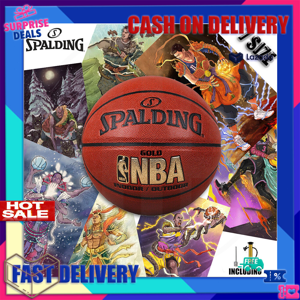 Spalding No.7 ลูกบาสเก็ตบอล หนัง PU ใช้ในร่มและกลางแจ้ง มีที่ปั้ม - Burning Ball Store - ThaiPick