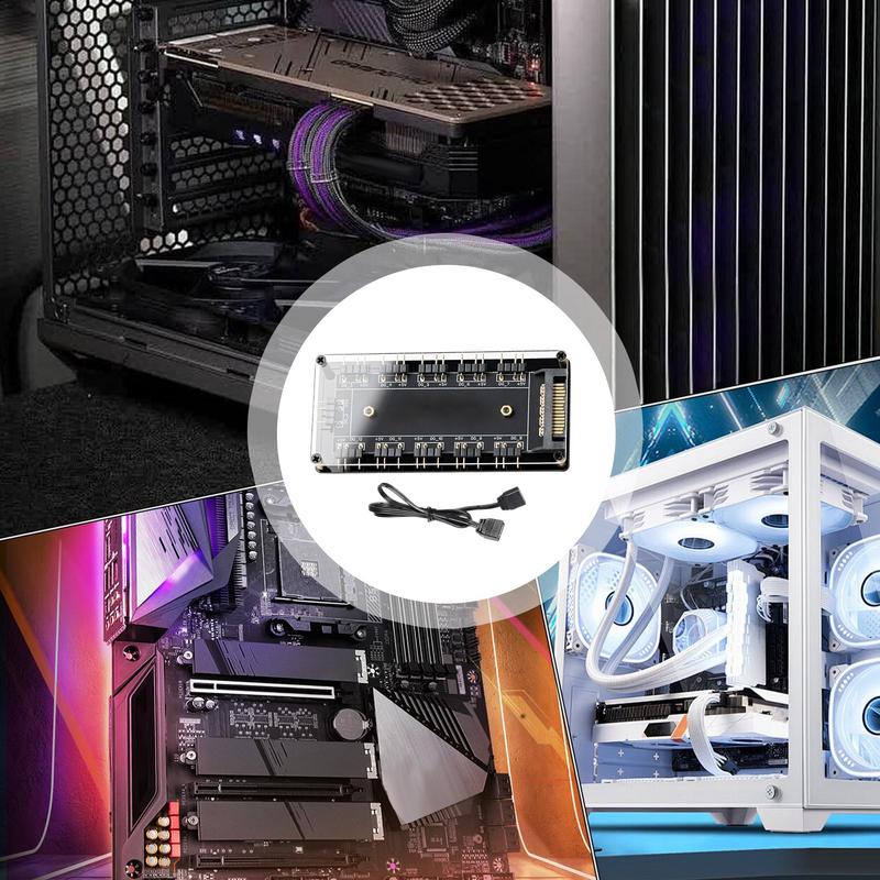 Computer Fan Hub Desktop Game Chassis Lighting Controller Unique ARGB ...