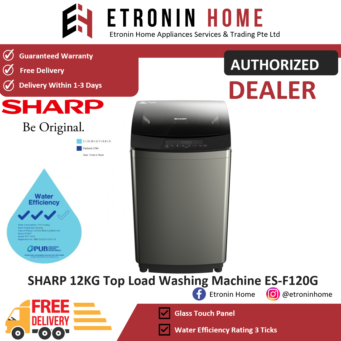 SHARP 12KG Top Load Washing Machine ES-F120G | Lazada Singapore