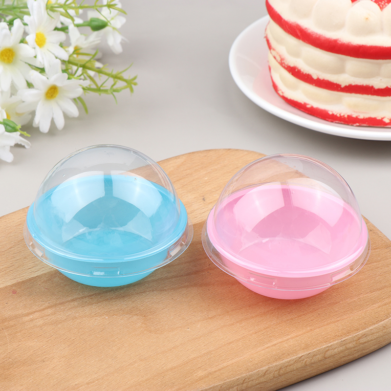 10Pcs Round Plastic Cake Box Packaging Egg-Yolk Puff Mooncake Container ...
