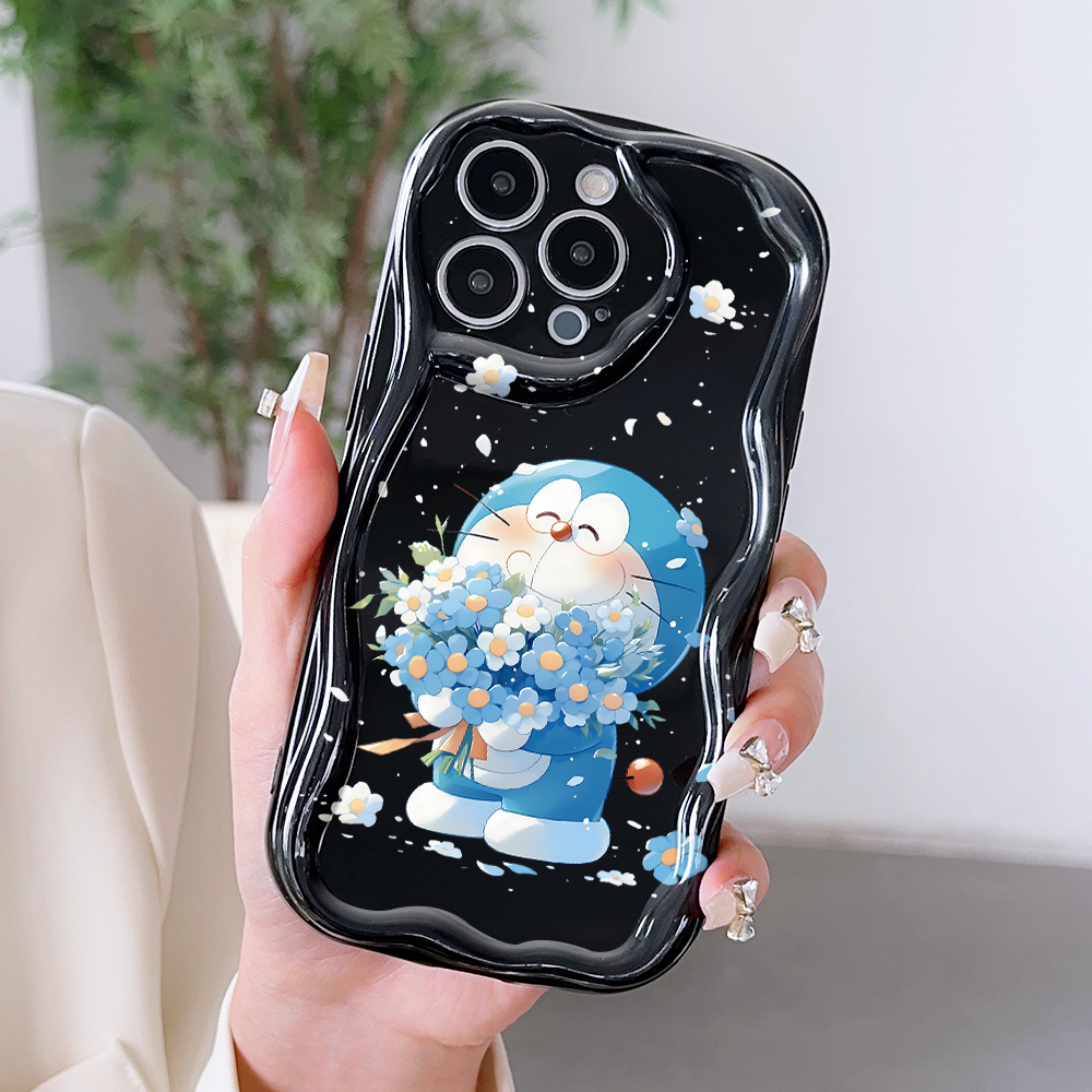 BILI for Vivo Y28 4G Back Cover Doraemon Hold Flowers Pattern Cream ...