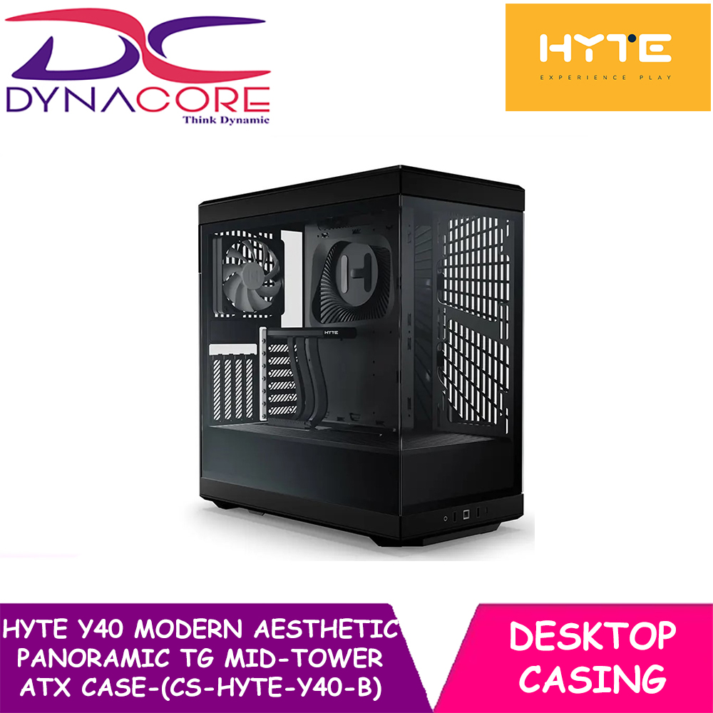 DYNACORE - HYTE Y40 Modern Aesthetic Panoramic Tempered Glass Mid-Tower ...
