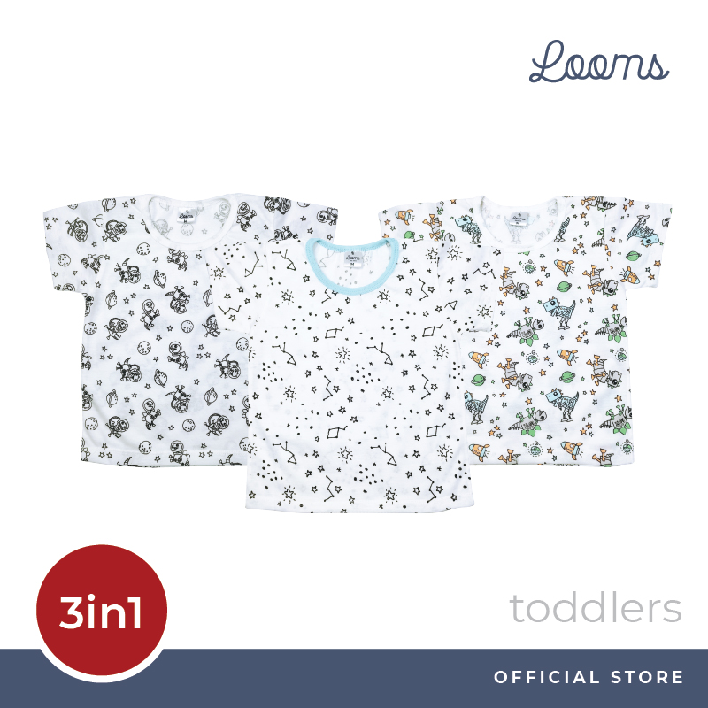 Looms Toddlers 1-4 years 3 In 1 Boys T-Shirt 3 Pcs. Pack - Space Kids ...