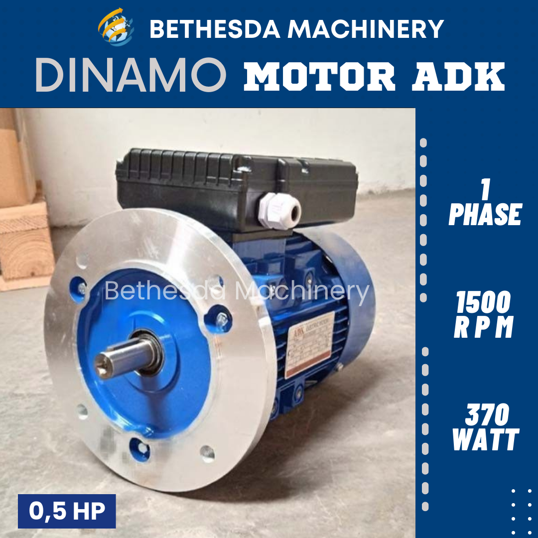 Dinamo Motor 4 pole 1500 RPM - Elektromotor ADK 0.5 HP SINGLE PHASE ...