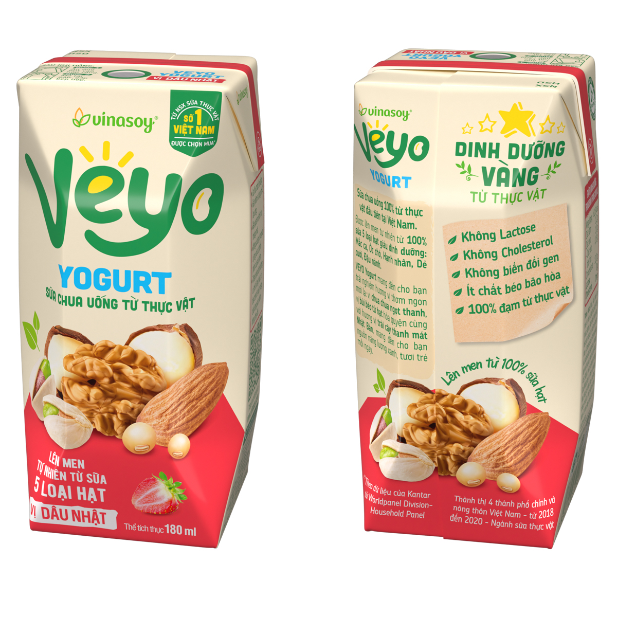 Thùng Sữa chua uống từ thực vật Veyo Yogurt vị Dâu Tây Nhật (30 Hộp x 180ml) - MixASale