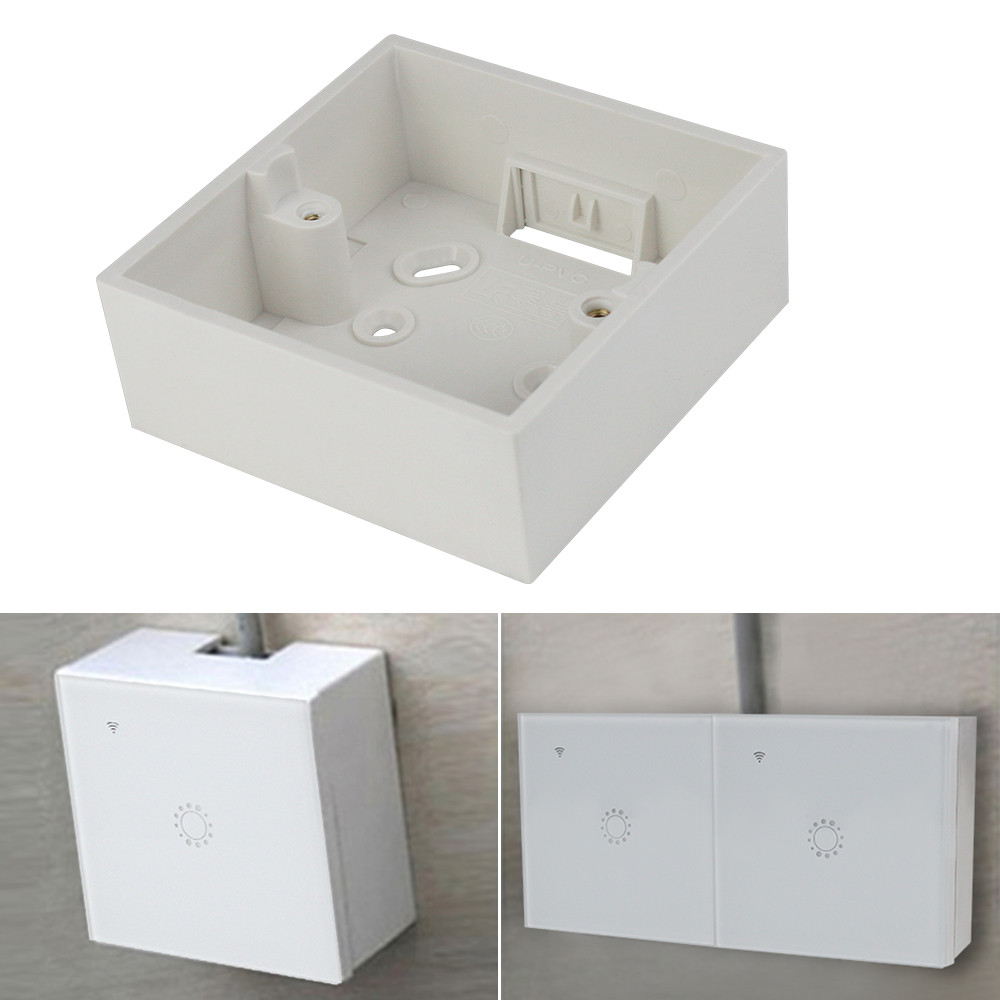 【TopazTrove】EU Standard 1/2 gang External Wall Switch Dark Box White ...