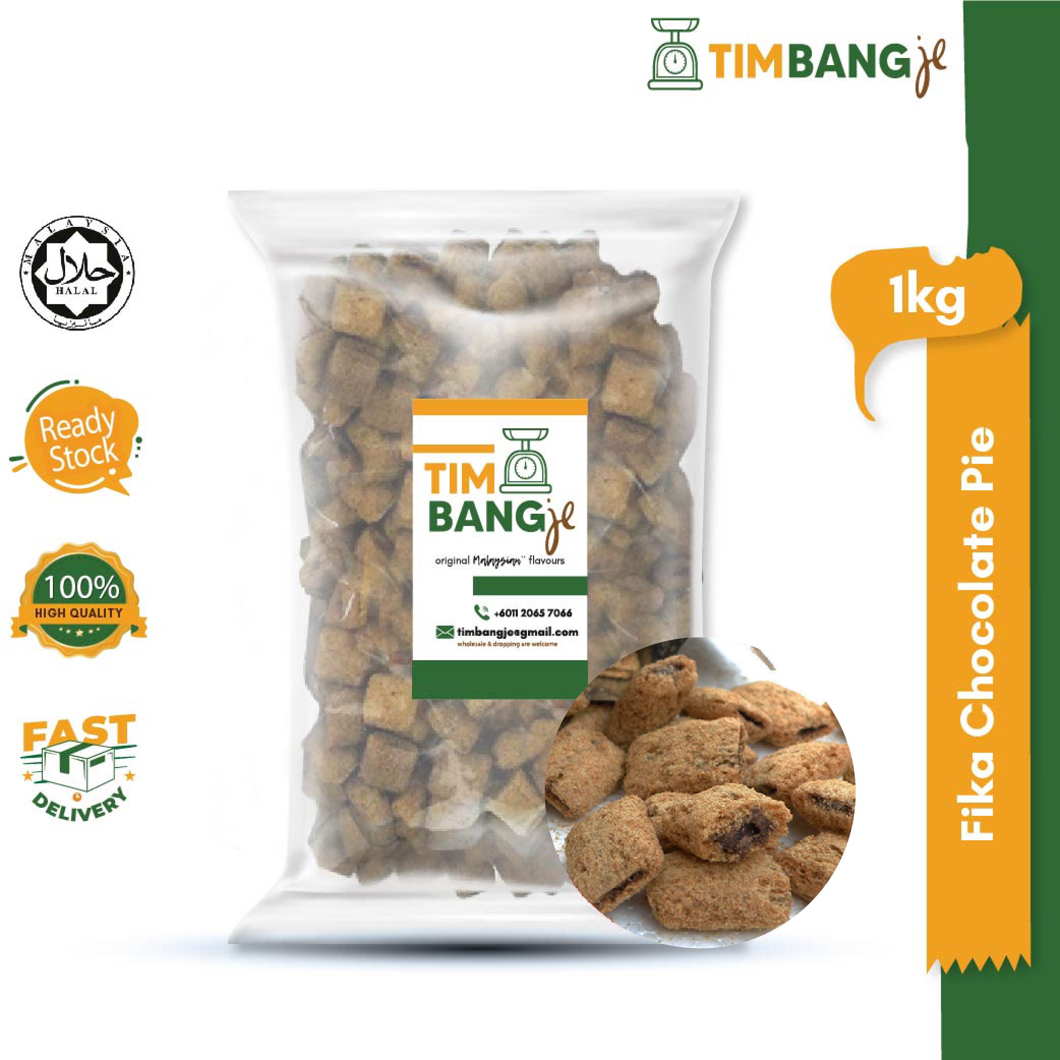 Bika Fika Chocolate Pie snack FIKA Pai Coklat snek 1kg | Lazada