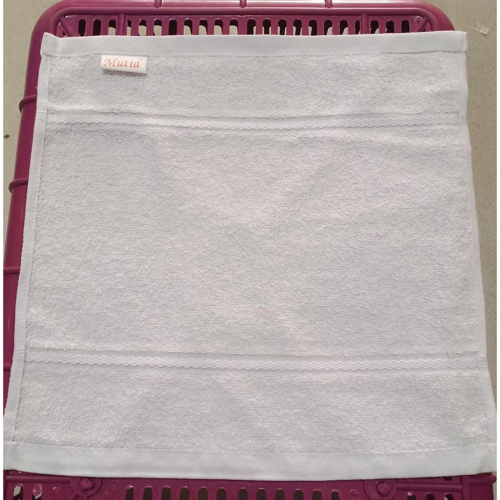 Handuk MUTIA Polos kecil - putih Ukuran 30x30 cm | Lazada Indonesia