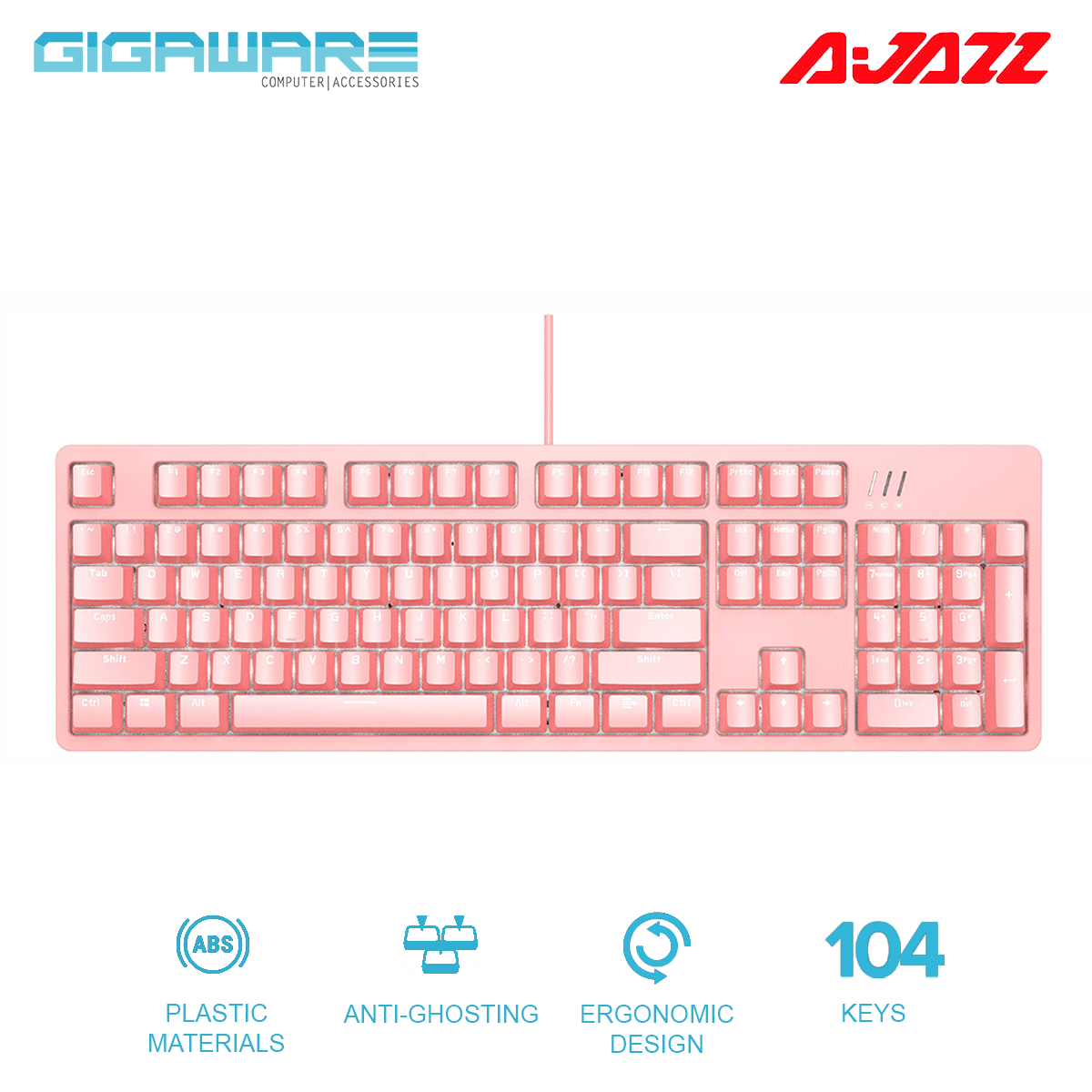 Ajazz Douyu DKM150 104 Keys USB Wired Backlit Anti-ghosting Mechanical ...