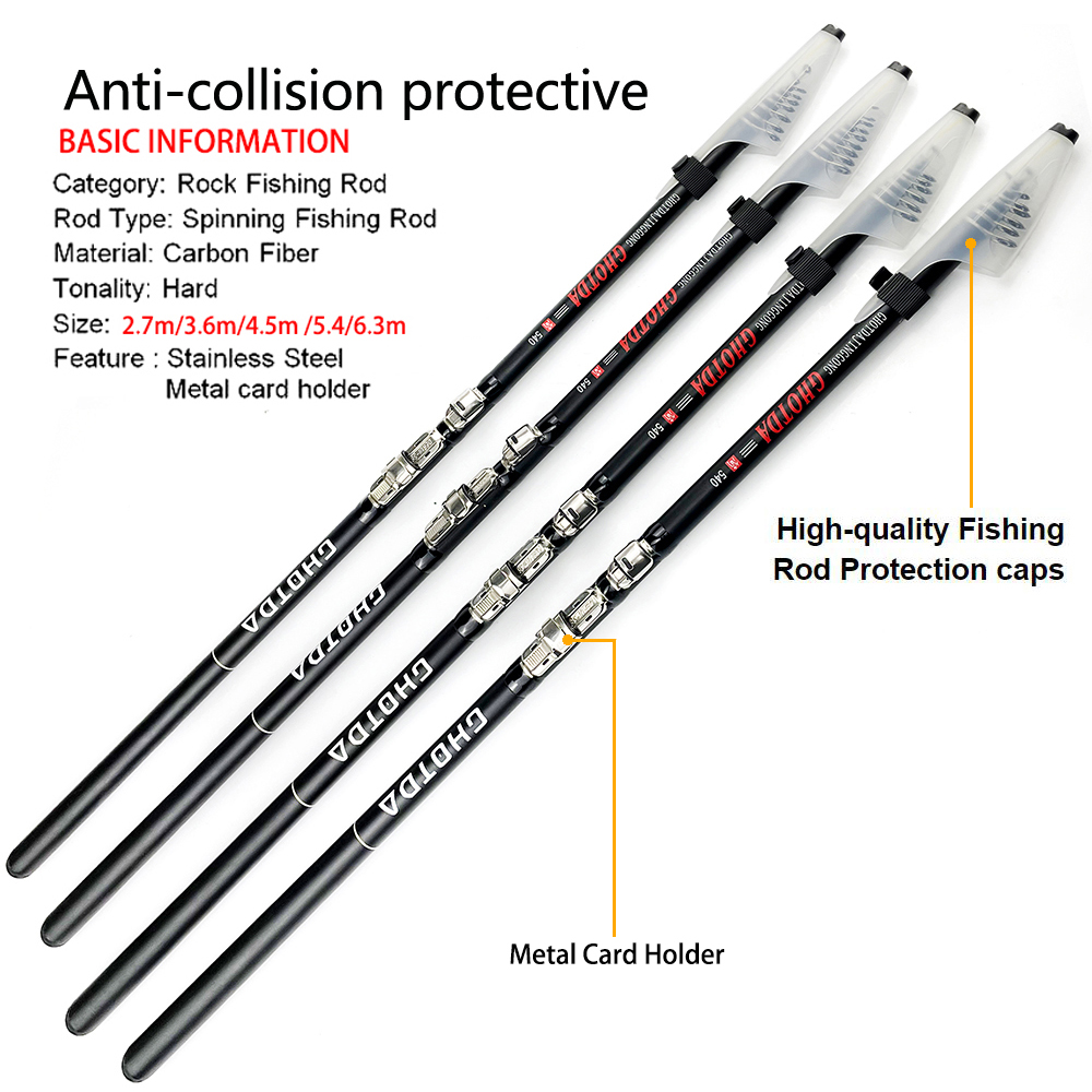 【CyberEssence】Surf Rod Telescopic Rock Fishing Rod Travel Spinning ...