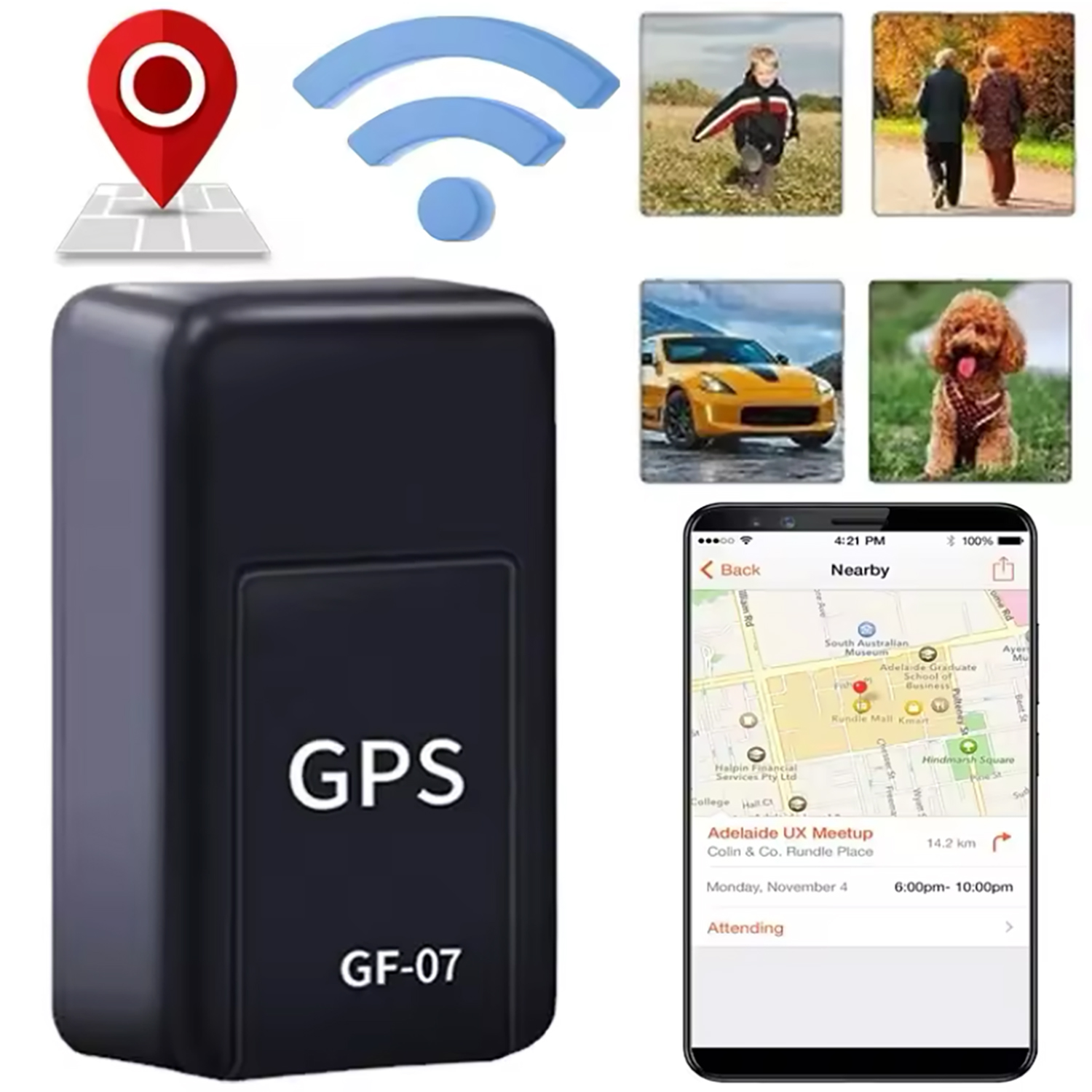 GF07 GPS Strong Magnetic Car Vehicle Tracking Anti-lost Anti-theft Device Mini Portable Precise ...