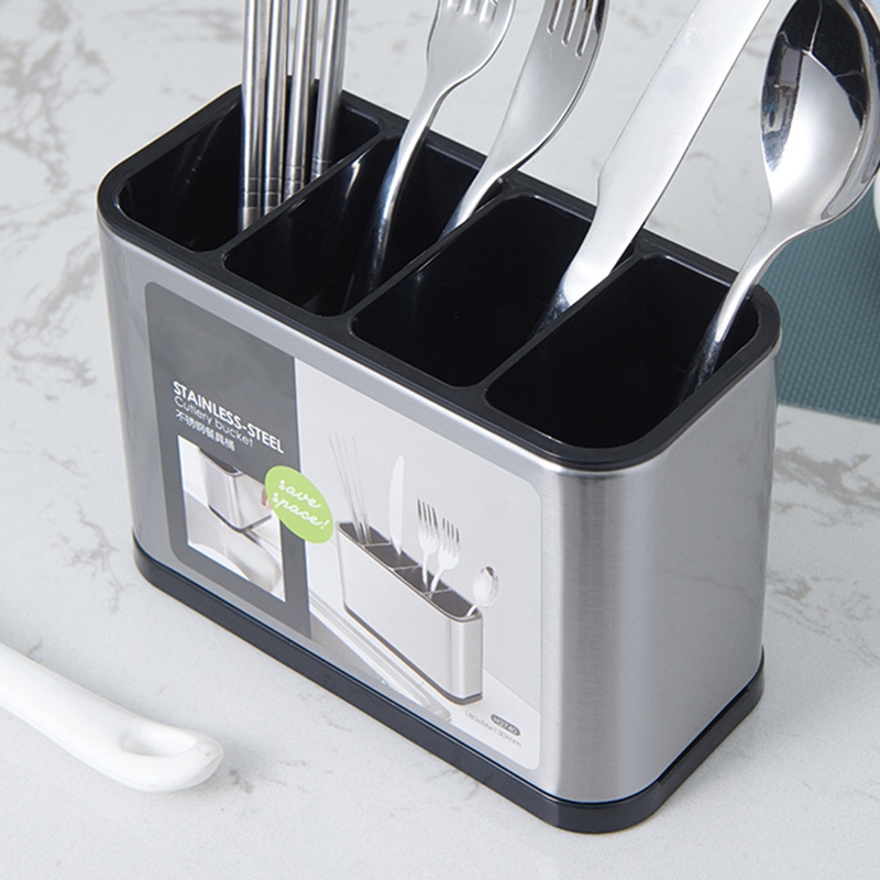 Kitchen Cutlery Organizer Knife Stand Plastic Drain Storage Holder ...