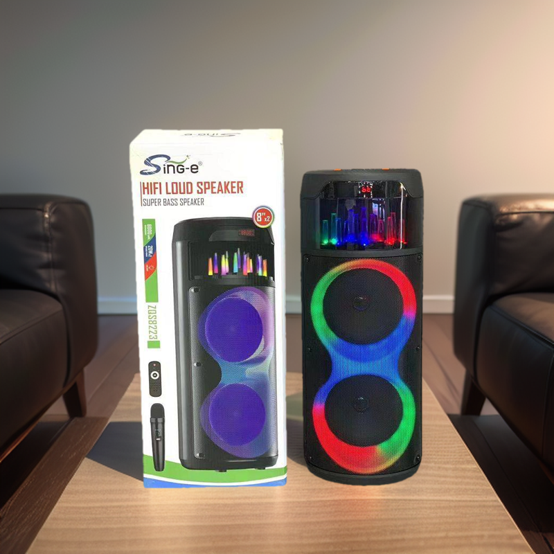 🔥🔥 FLASH SALE ZQS-8223 2023 New Design Double 8inch Heavy Bass Big Power Speaker Rechargeable ...