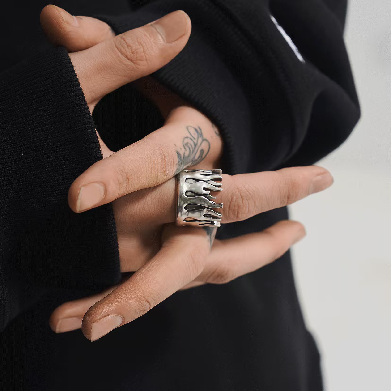 【Hottest Trends】Vintage Thai Silver Burning Flame Ring Trendy ...