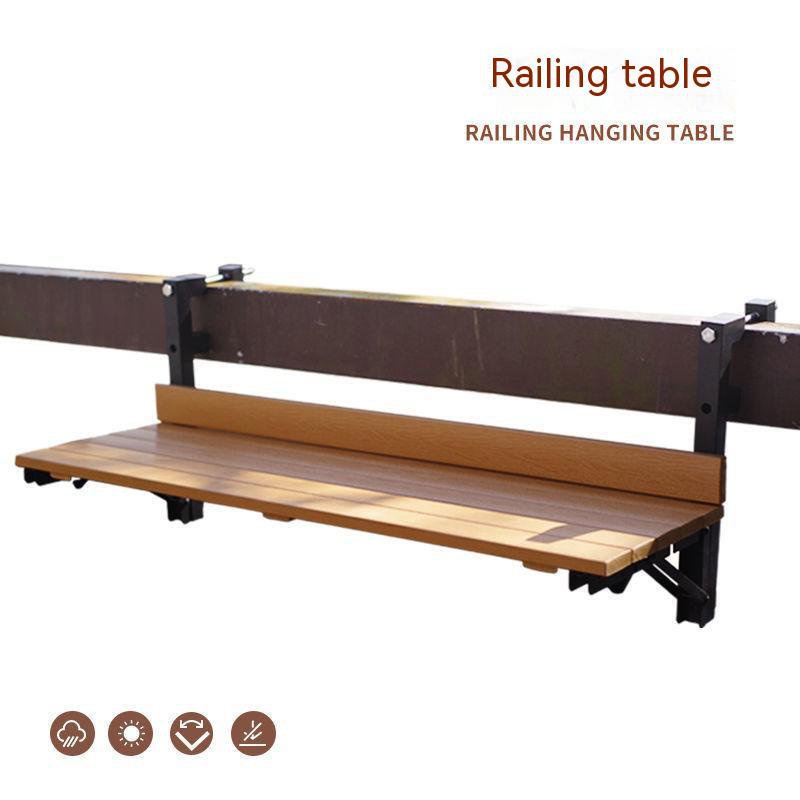 Outdoor wooden bar table balcony foldable hanging table wall hanging ...